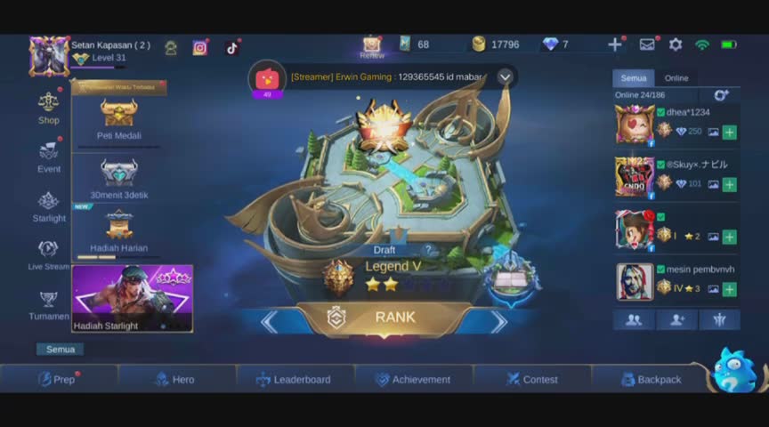 Erwin Gaming Mobile Legends HD Live &Video - Watch Erwin Gaming Playing ...