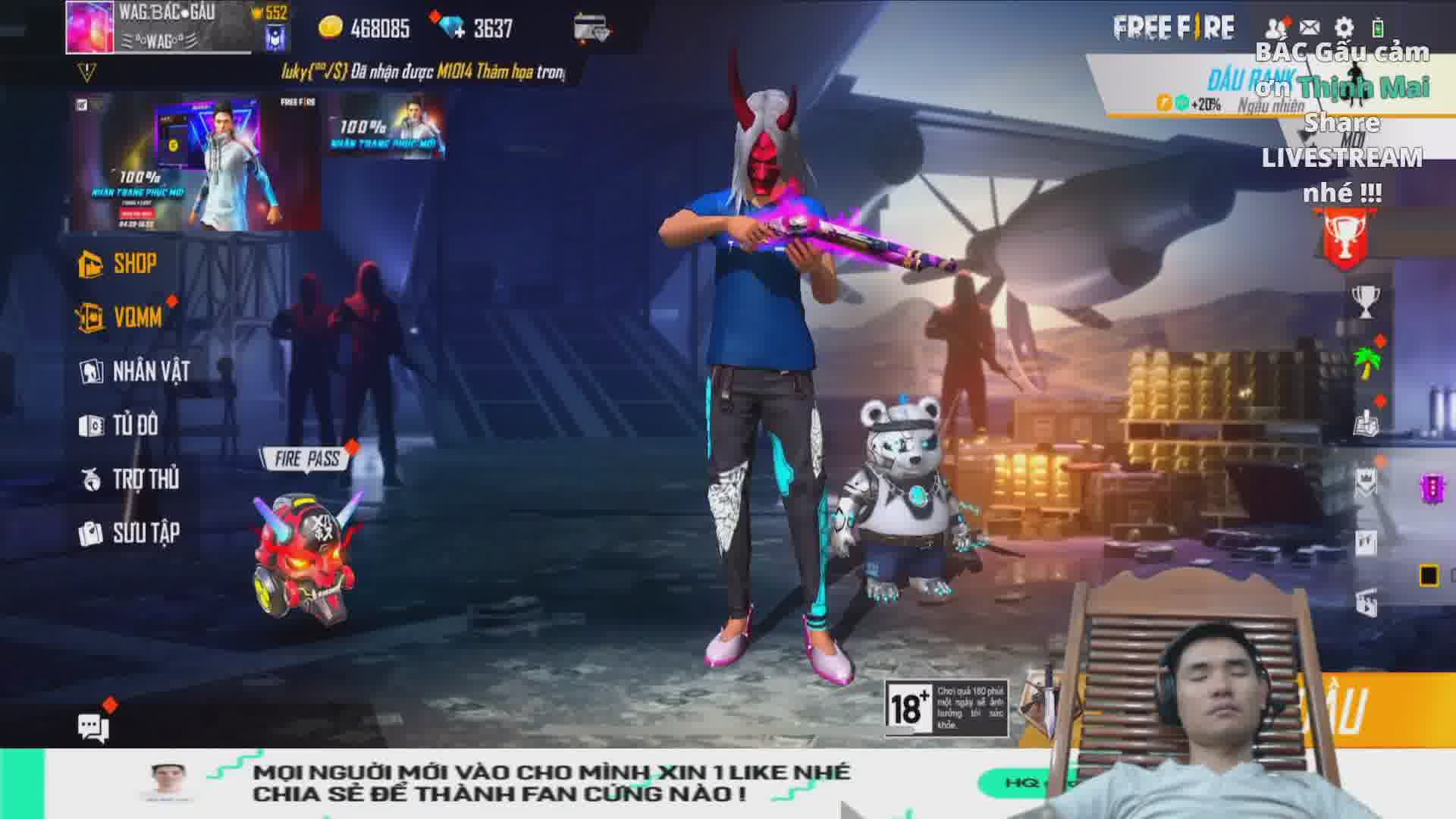 Bác Gấu Free Fire Live Stream Video - Watch Bác Gấu Playing Free Fire ...